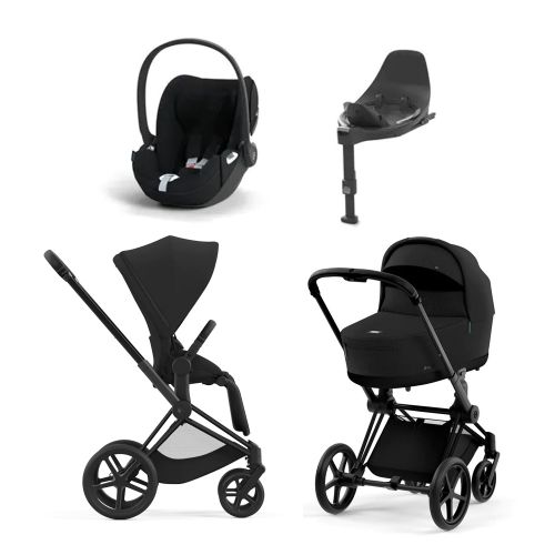 Pakketilbud, Cybex, Priam, Matt Black, Sepia Black + Cloud T Plus og Base T