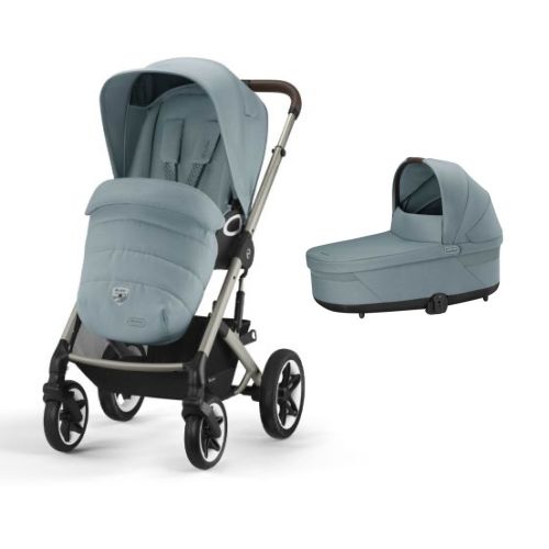 Komplett vogn, Cybex, Talos S Lux, Sky Blue, Ink. Liggedel
